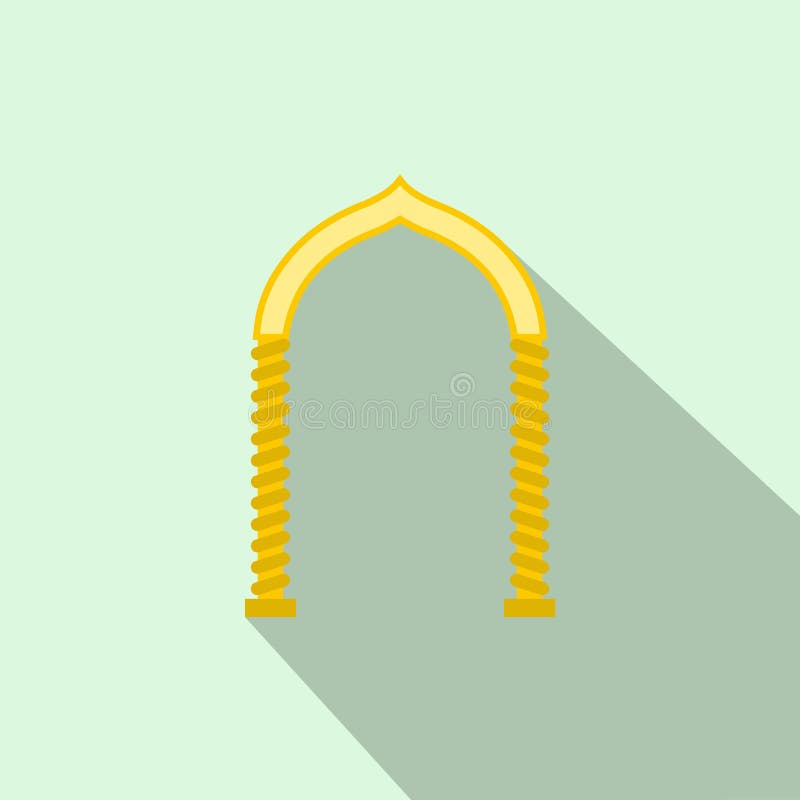 Yellow Arch Icon, Flat Style Stock Vector - Illustration of column ...