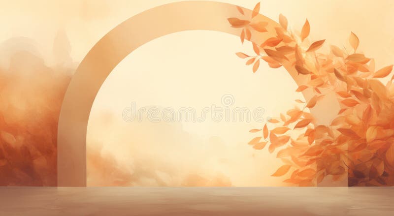 A yellow arch with leaves stock illustration. Illustration of flower ...