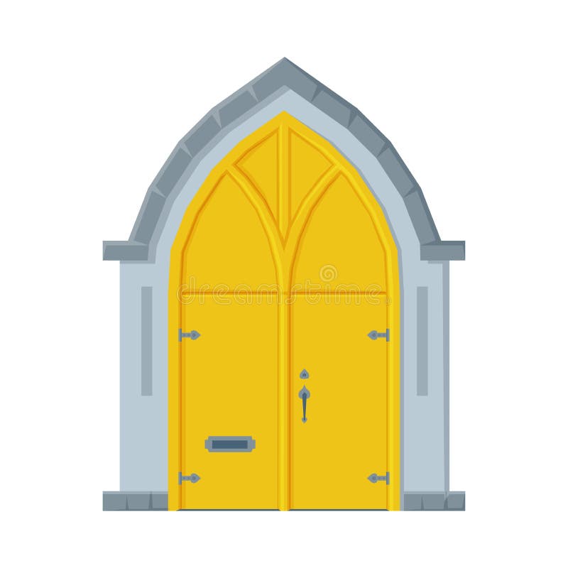 Old Arched Door Vector Icon Stock Vector - Illustration of icon, vector ...