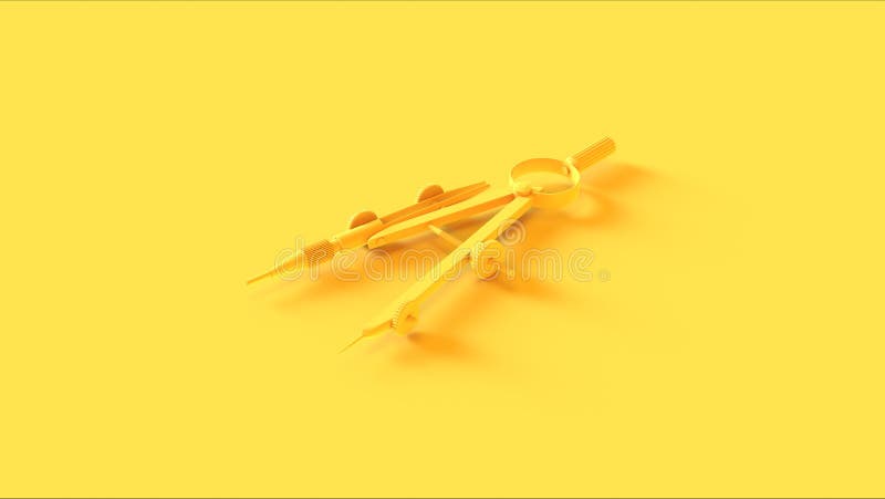 Yellow Architects Compass Drawing Tool Stock Illustration ...