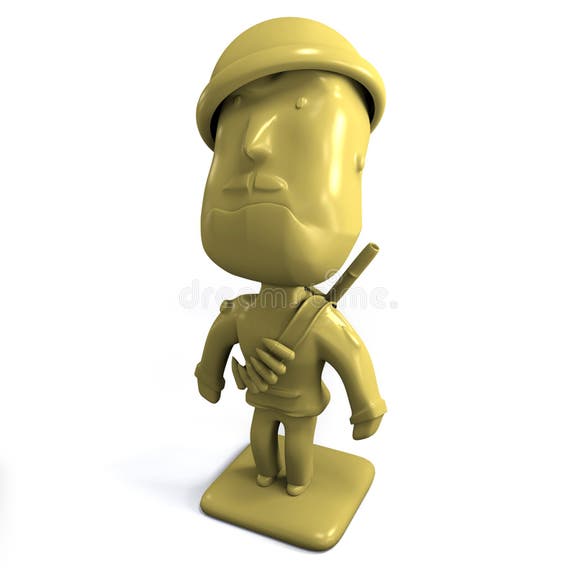 Yellow army man 3D stock illustration. Illustration of army - 19137667