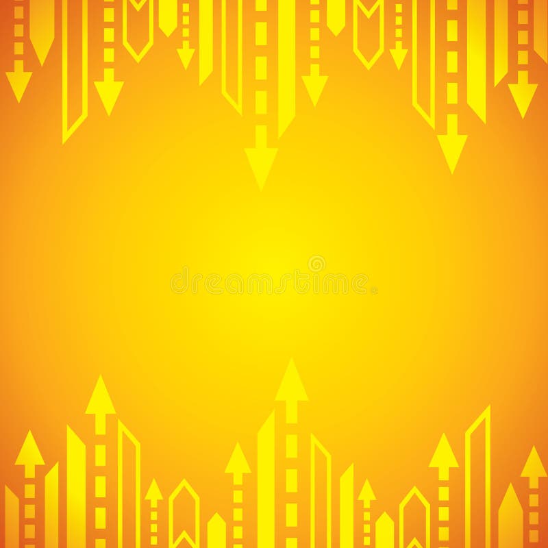 Yellow Arrow on Red Background Icon, Flat Style Stock Vector ...