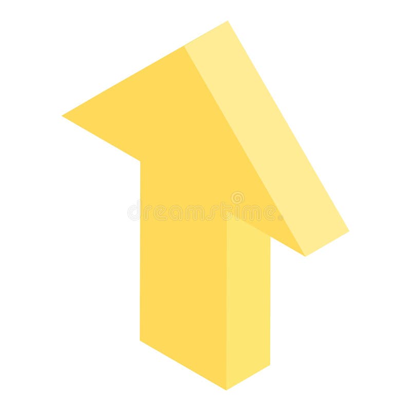 Yellow Arrow Bolt Icon, Isometric Style Stock Vector - Illustration of ...