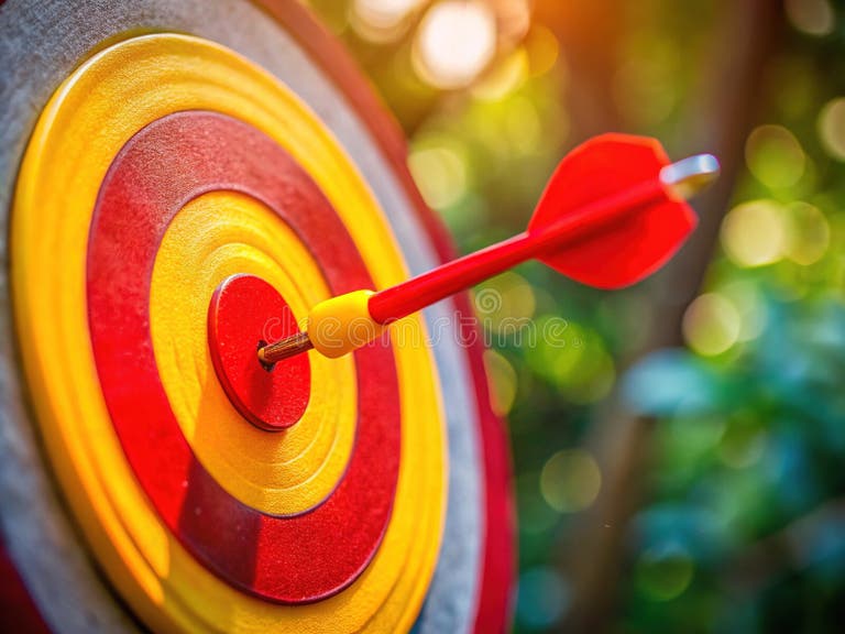 Yellow Arrow Precisely Aiming at the Center of a Red Target a Powerful ...