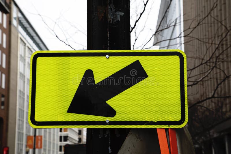 Yellow Arrow Sign stock image. Image of direct, ride - 87789439