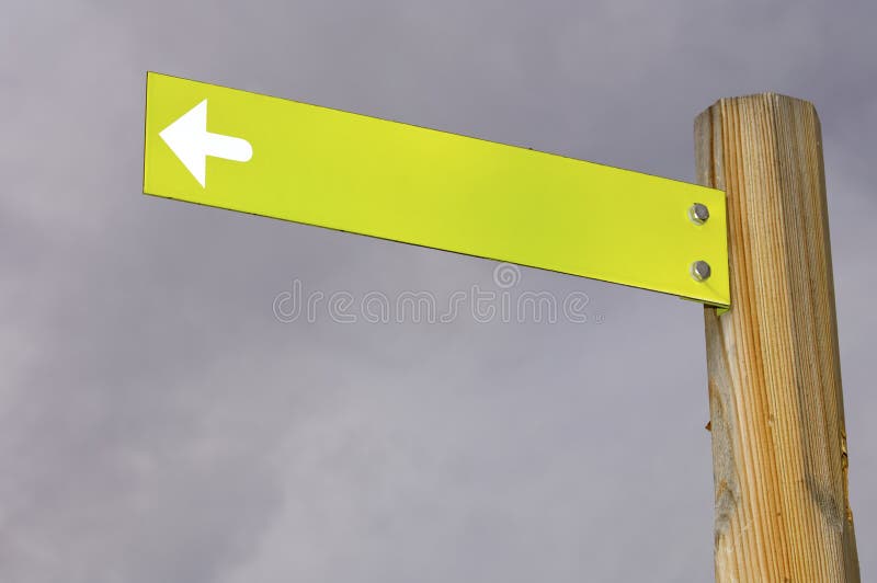 Yellow arrow signal stock image. Image of guidepost, direction - 16742109
