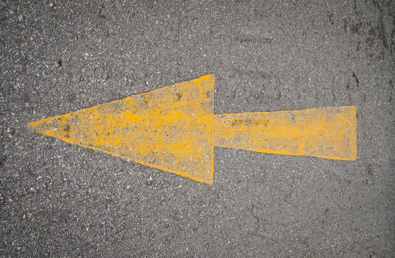 Yellow Arrow Signs on the Road Stock Photo - Image of direction ...