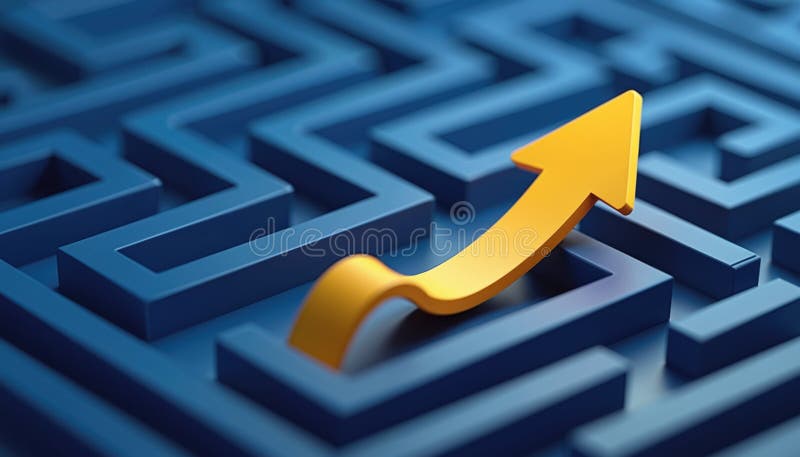 Yellow Arrow Successfully Navigates Blue Maze, Problem-solving ...
