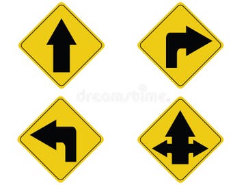 Yellow arrow traffic sign stock vector. Illustration of driving - 8604636