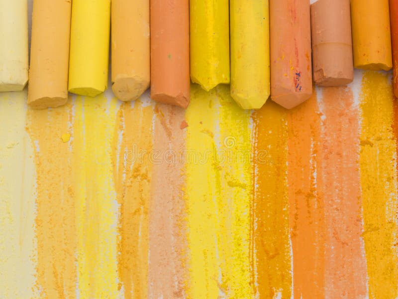 Yellow artistic crayons stock image. Image of object - 78939197
