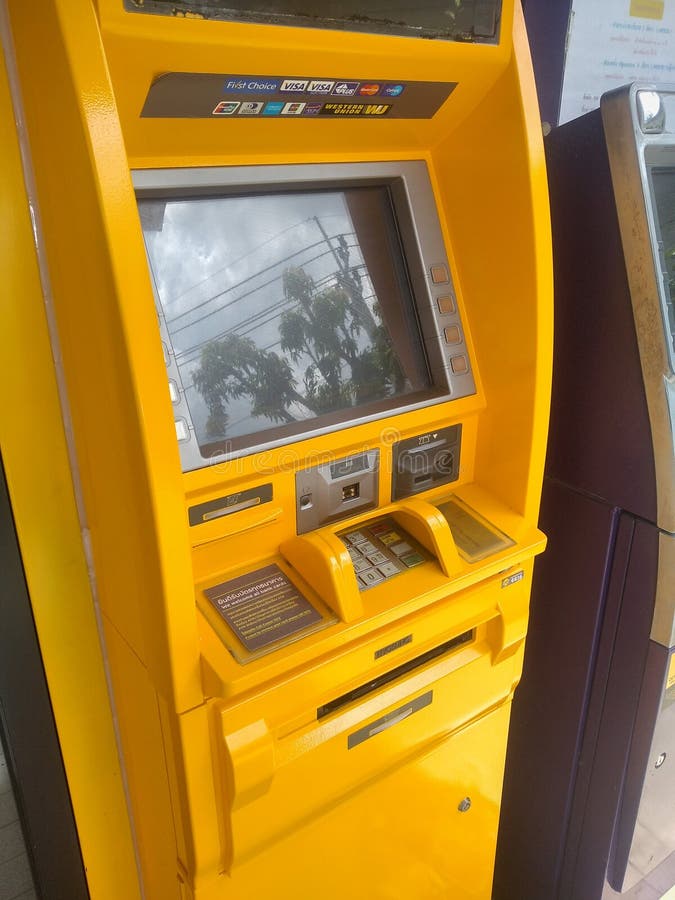 Yellow ATM of Krungsri Bank Editorial Photo - Image of bang, krungsri ...