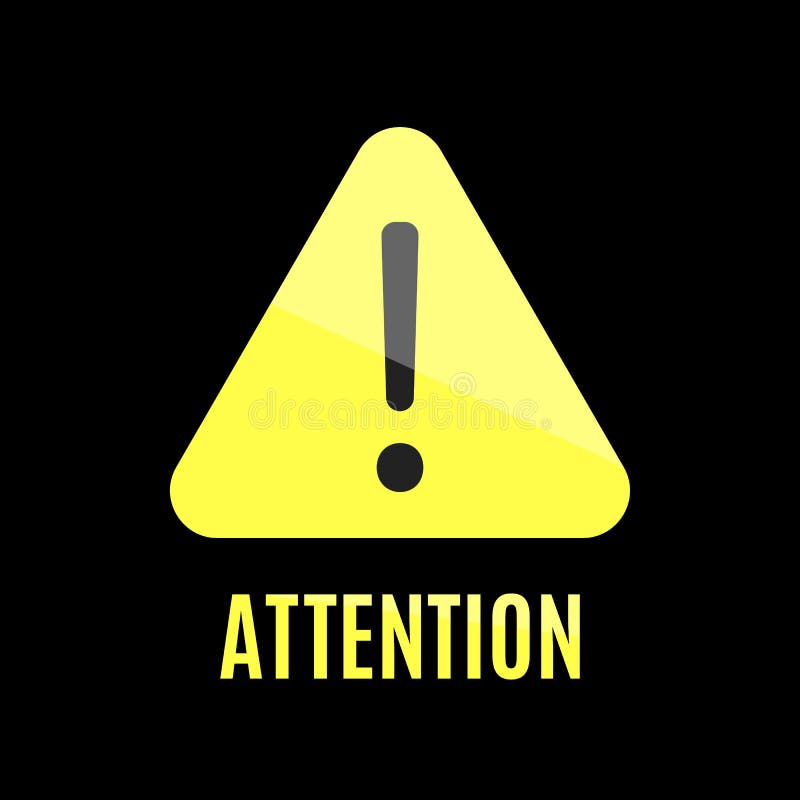 Yellow attention sign stock vector. Illustration of risk - 102259042
