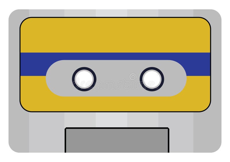 Yellow audio tape, icon stock vector. Illustration of simply - 261381145