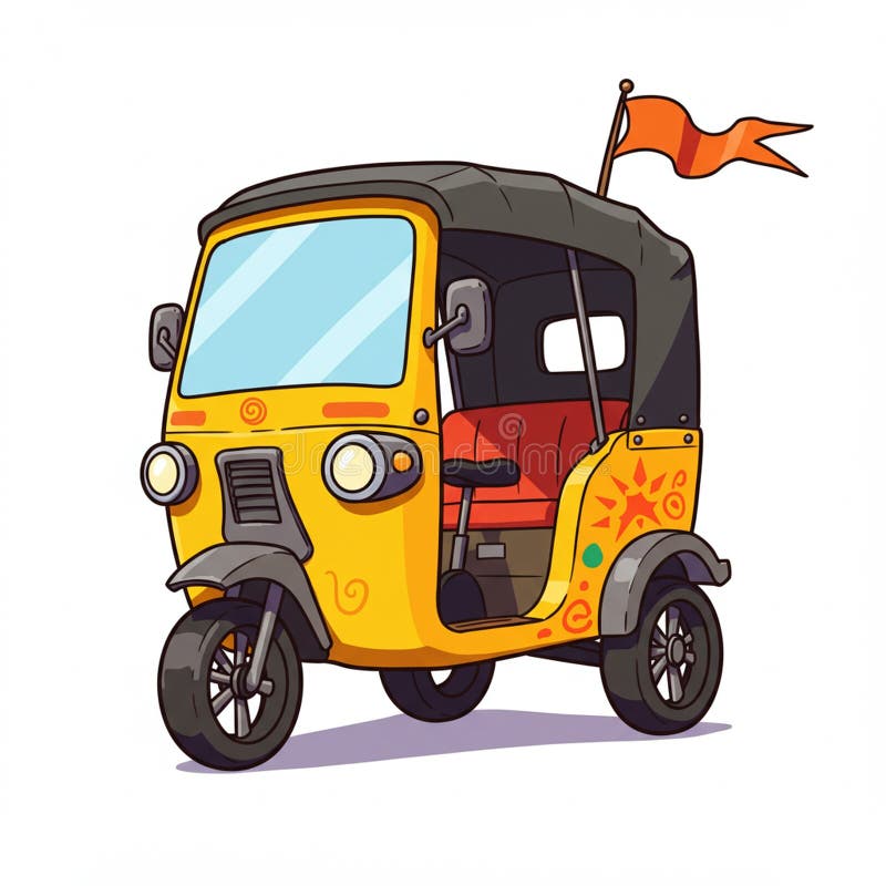 Yellow Auto Rickshaw Illustration Stock Illustrations – 269 Yellow Auto ...