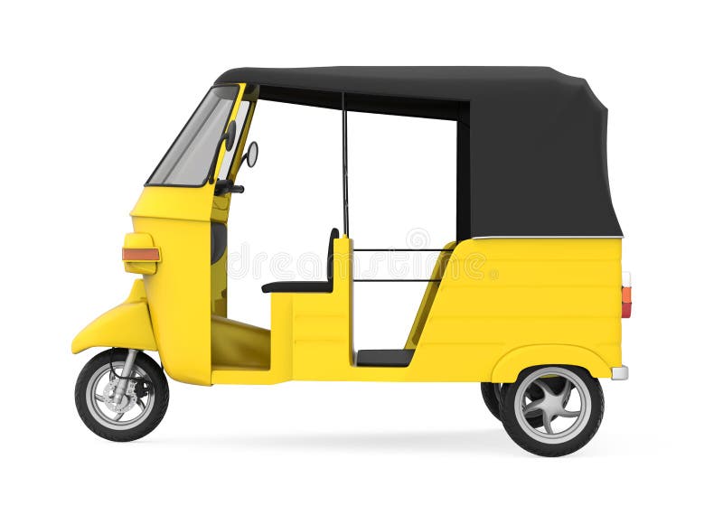 Yellow Auto Rickshaw stock illustration. Illustration of bajaj - 83206788