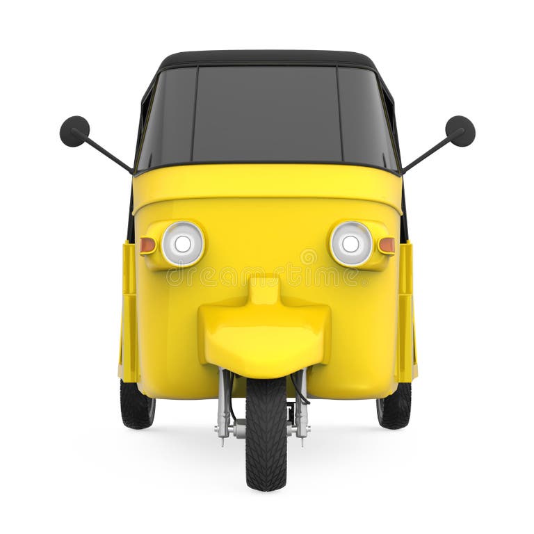 Yellow Auto Rickshaw stock illustration. Illustration of asia - 83236639