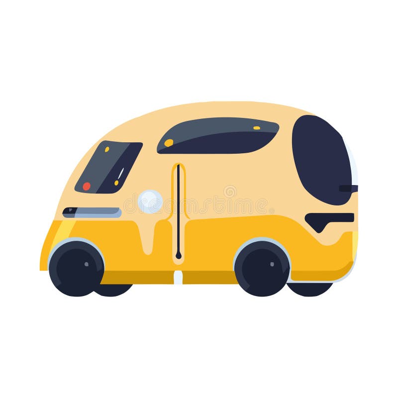 Yellow Autonomous Vehicle Car Stock Illustration - Illustration of ...