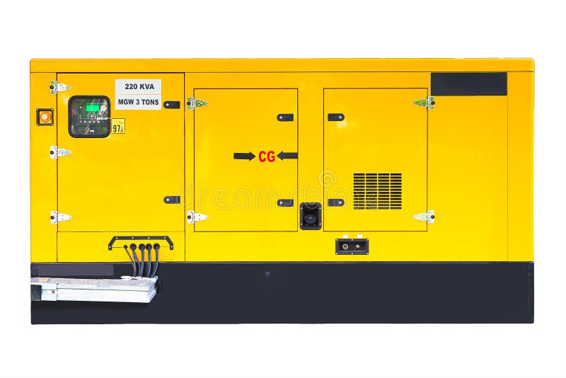 Yellow generator stock image. Image of industry, voltage - 33669125