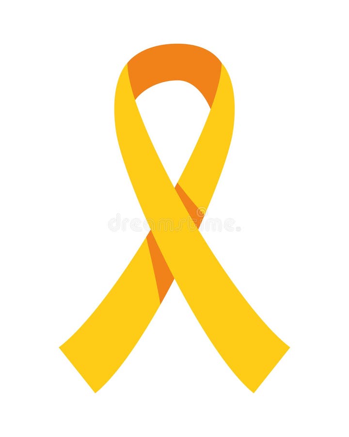 Yellow Awareness Ribbon Symbol Stock Illustration - Illustration of ...