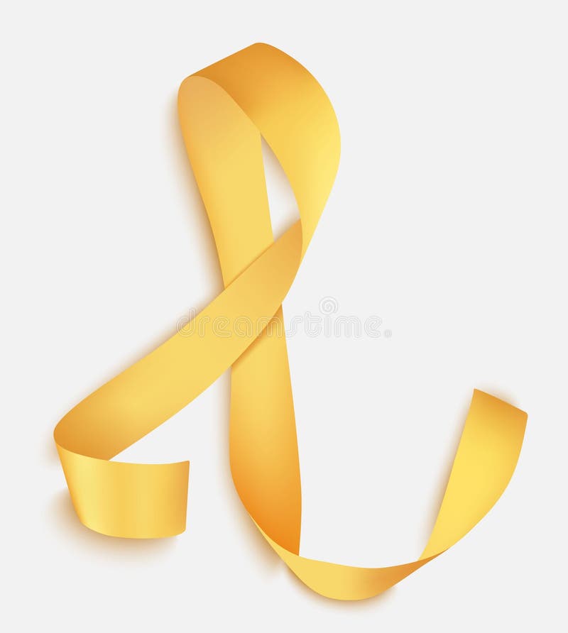 Yellow Awareness Ribbon on a White Background. Bone Cancer and a Symbol ... Yellow Awareness Ribbon on a White Background. Bone Cancer and a Symbol ...