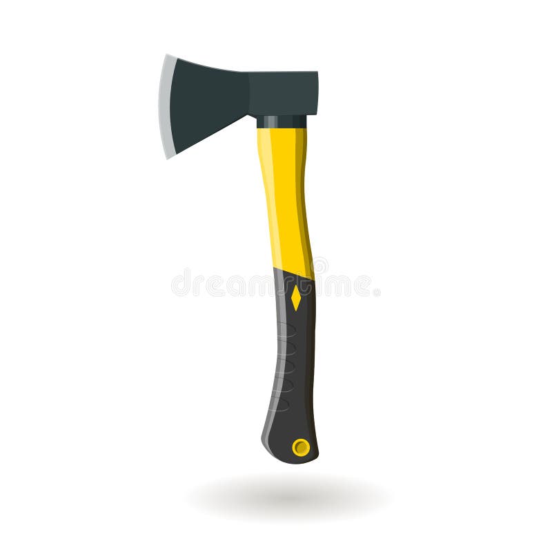 Yellow Axe, Isolated on White Background, Realistic Illustration Stock ...
