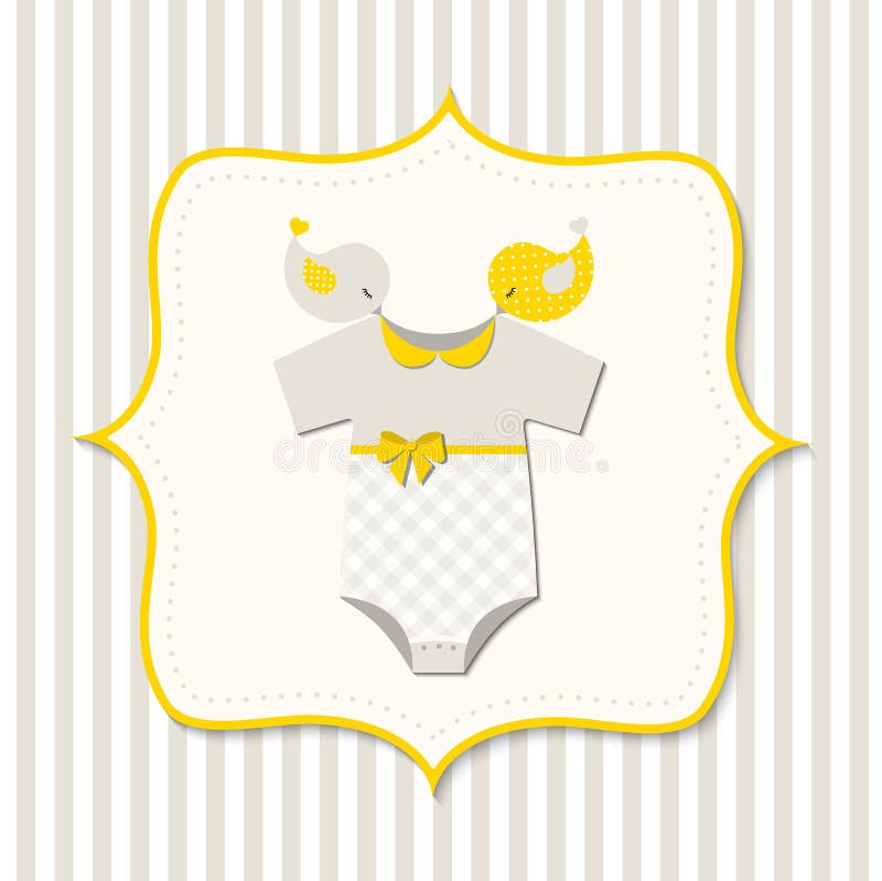 Yellow Baby Shower, Illustration Stock Vector - Illustration of clothes ...