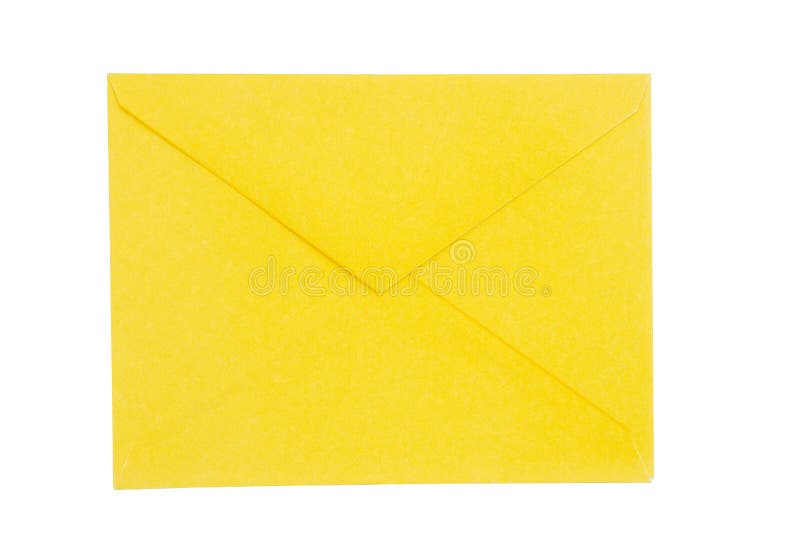 Yellow Back of an Envelope Isolated on White Stock Photo - Image of ...