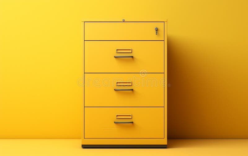 Yellow Backdrop Wall-Hanging File Cabinet Stock Illustration ...