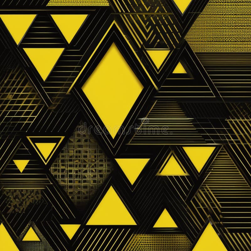 Yellow Background with Abstract Triangle Pattern Stock Illustration ...