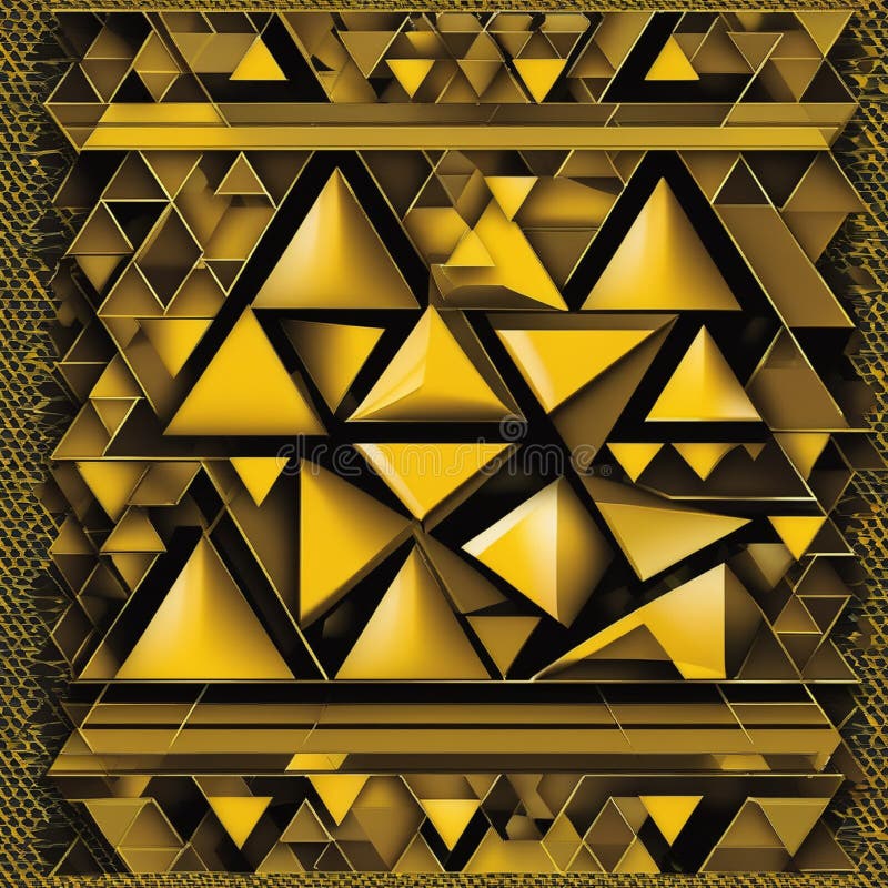 Yellow Background with Abstract Triangle Pattern Stock Illustration ...