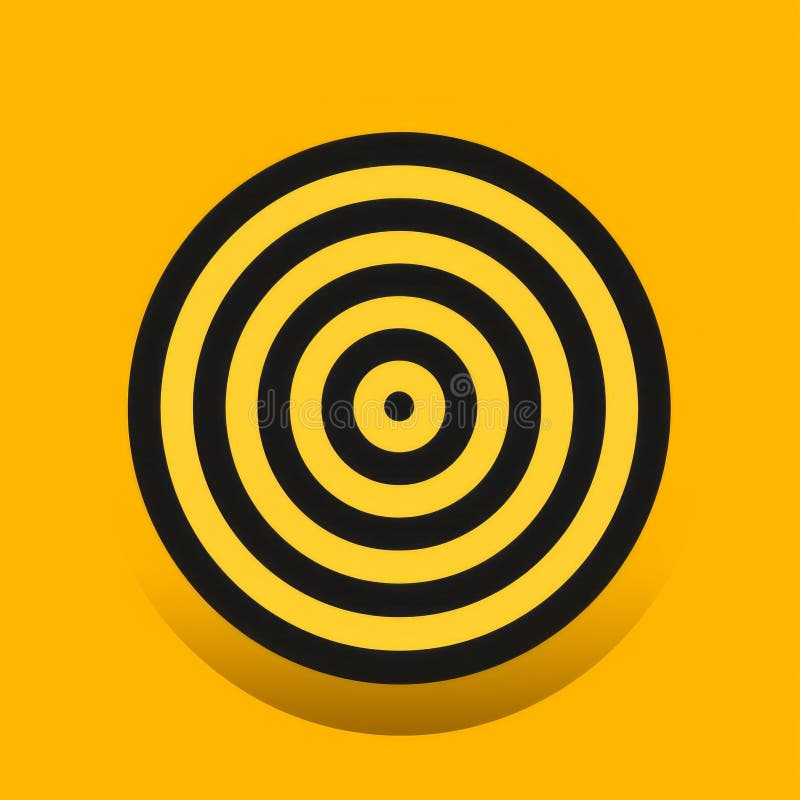 A Yellow Background with a Black and White Target in the Center Stock ...