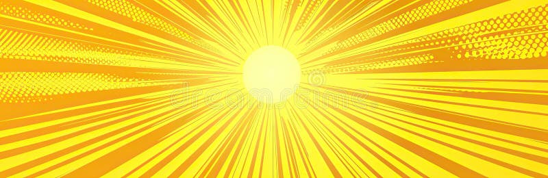 A Yellow Background with a Circle in the Middle and Rays Coming Out of ...