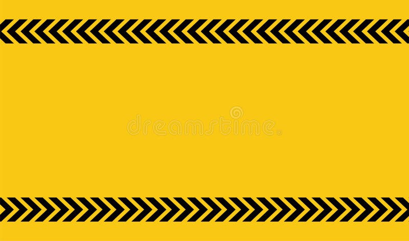 Yellow Background with Danger Stripes in Flat Style Stock Illustration ...