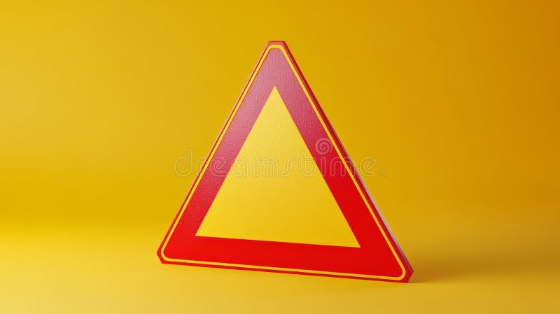 A Yellow Background Featuring a Red Warning Triangle, Signifying Safety ...