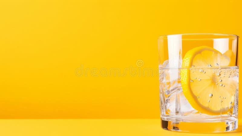 Yellow Background Gin and Tonic Pattern Top View Image Stock ...