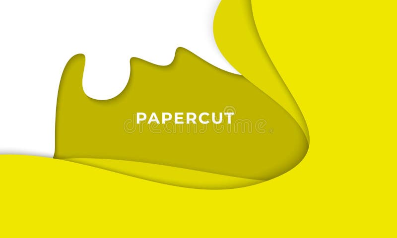 Yellow Background with Paper Cut Concept Stock Vector - Illustration of ...