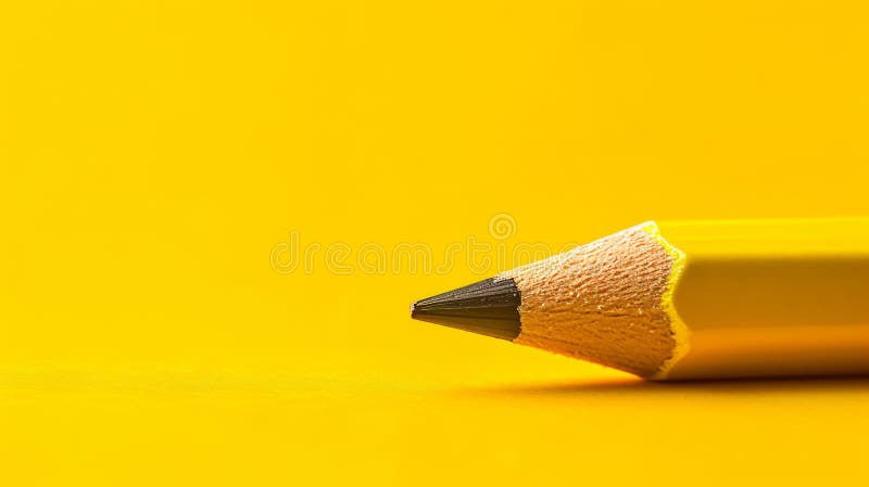 Yellow Background Pencil - Simple, Transparent, and Eye-Catching Stock ...