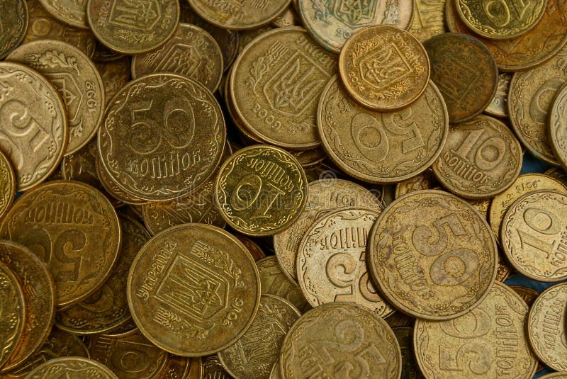 Yellow Texture of a Pile of Small Coins Stock Image - Image of nickel ...