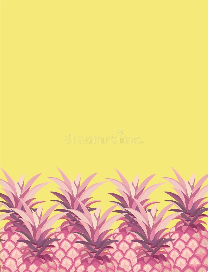 Yellow Background with Pineapple. Vector Illustration. Stock Vector - Illustration of floral ...