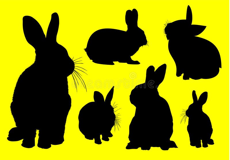 Silhouette Rabit Stock Illustrations – 67 Silhouette Rabit Stock ...