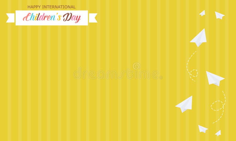 Yellow Background Style Card for Childrens Day Stock Vector ...