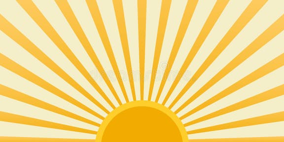 Yellow Background with Sun Rays. Bright Horizontal Long Advertising ...