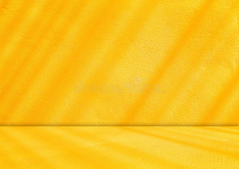 Yellow Background Wall Kitchen3d Room Studio Podium Stock Photo - Image ...