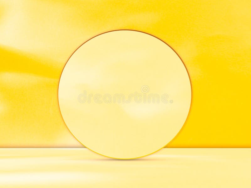 Yellow Background Wall Partition Circle Studio Room Shadow 3d Solid ...