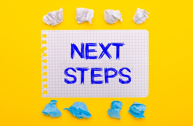 On a Yellow Background, White and Blue Crumpled Pieces of Paper and a ...