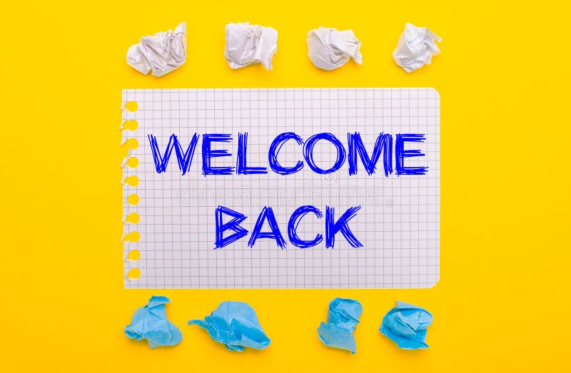 On a Yellow Background, White and Blue Crumpled Pieces of Paper and a ...