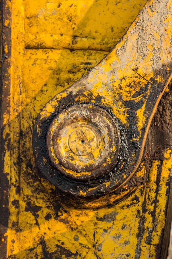 Yellow Backhoe Loader on Construction Site and Work Stock Photo - Image ...