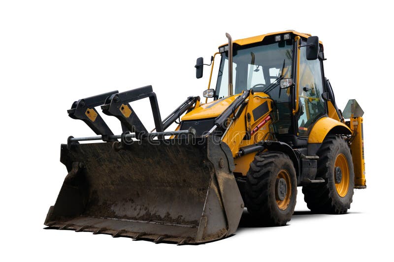 Realistic Yellow Front Loader White Background Stock Photos - Free ...