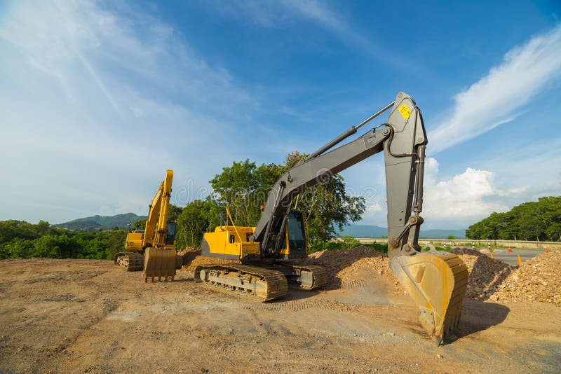 Yellow Backhoe photo stock image. Image of backho, metal - 57916131