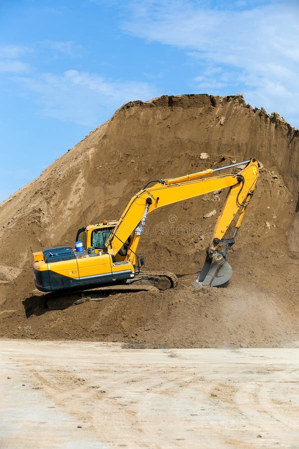 Front End Loader With Backhoe In Action Stock Photo - Image of bucket ...